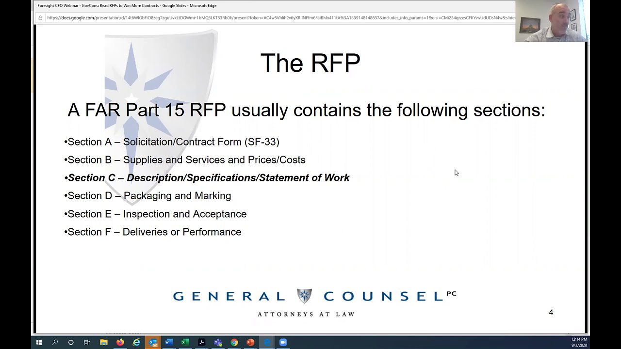 Webinar: How to Read a U.S. Government RFP - Given 9-3-2020 - YouTube