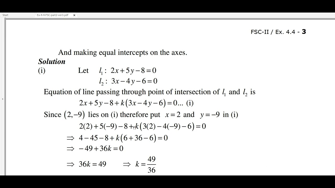 Introduction to analytic geometry, F.sc-2, Chapter-4, Ex:4.4, Q:1 to Q:7. - YouTube