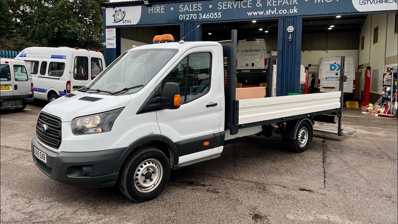 2019 (69) Ford Transit L4 H1 Drop Side with Tail Lift 83K miles - YouTube