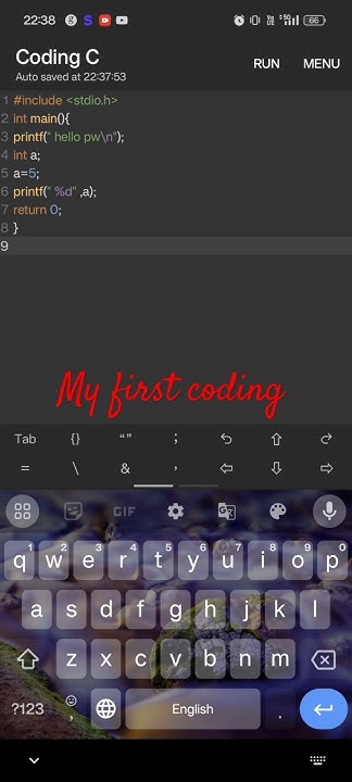 My first coding in my mobile phone #music - YouTube