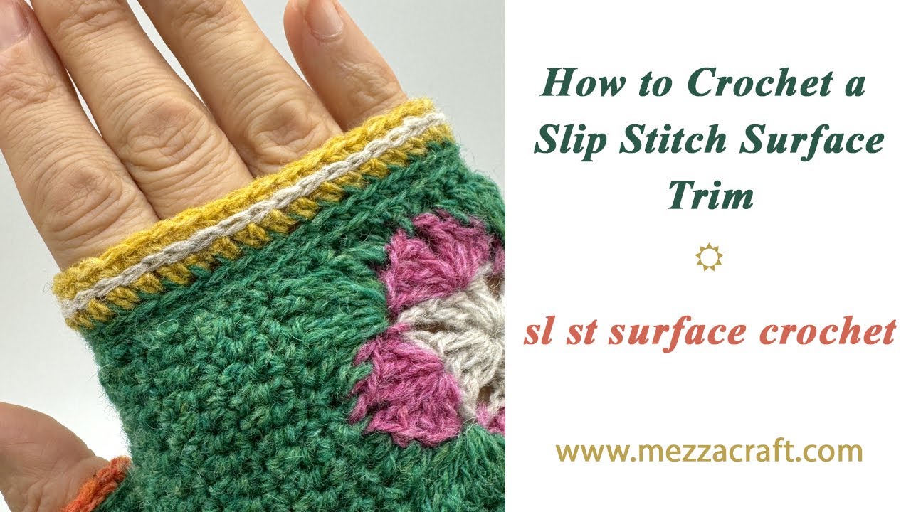 How to Crochet a Surface Slip Stitch Trim - sl st surface crochet - YouTube