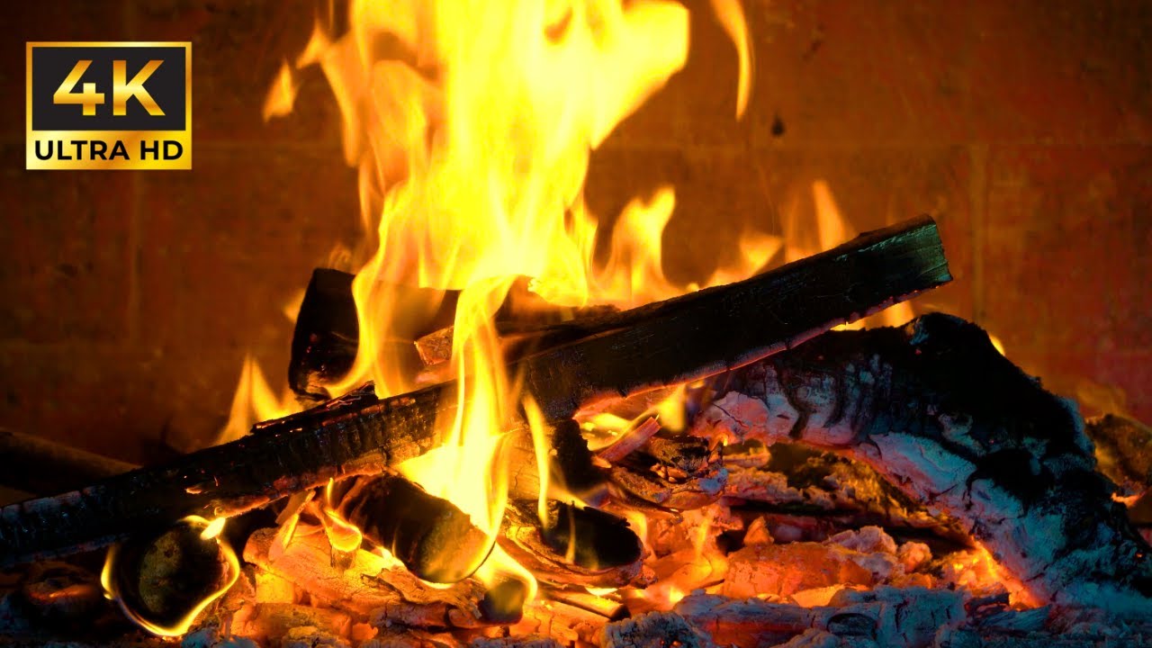 🕯️ Cozy Autumn Fireplace | Burning Logs, Crackling Fire Ambience in 4K ...
