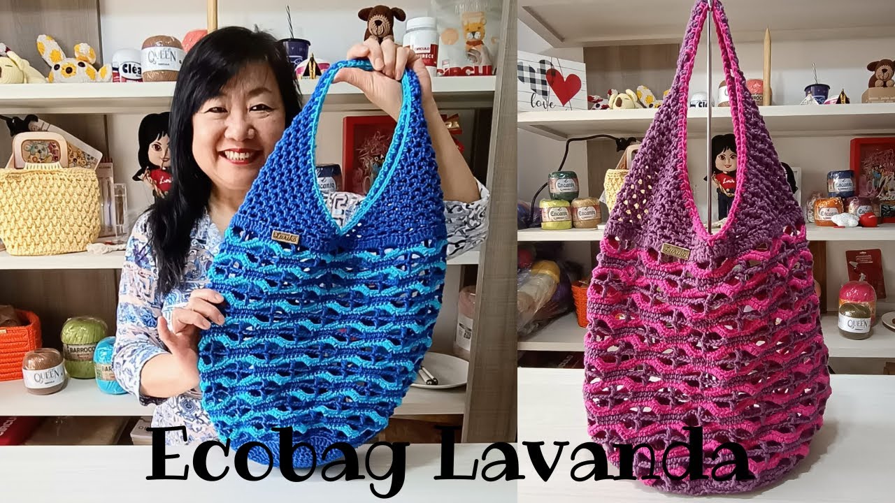 Ecobag de crochê Lavanda - YouTube