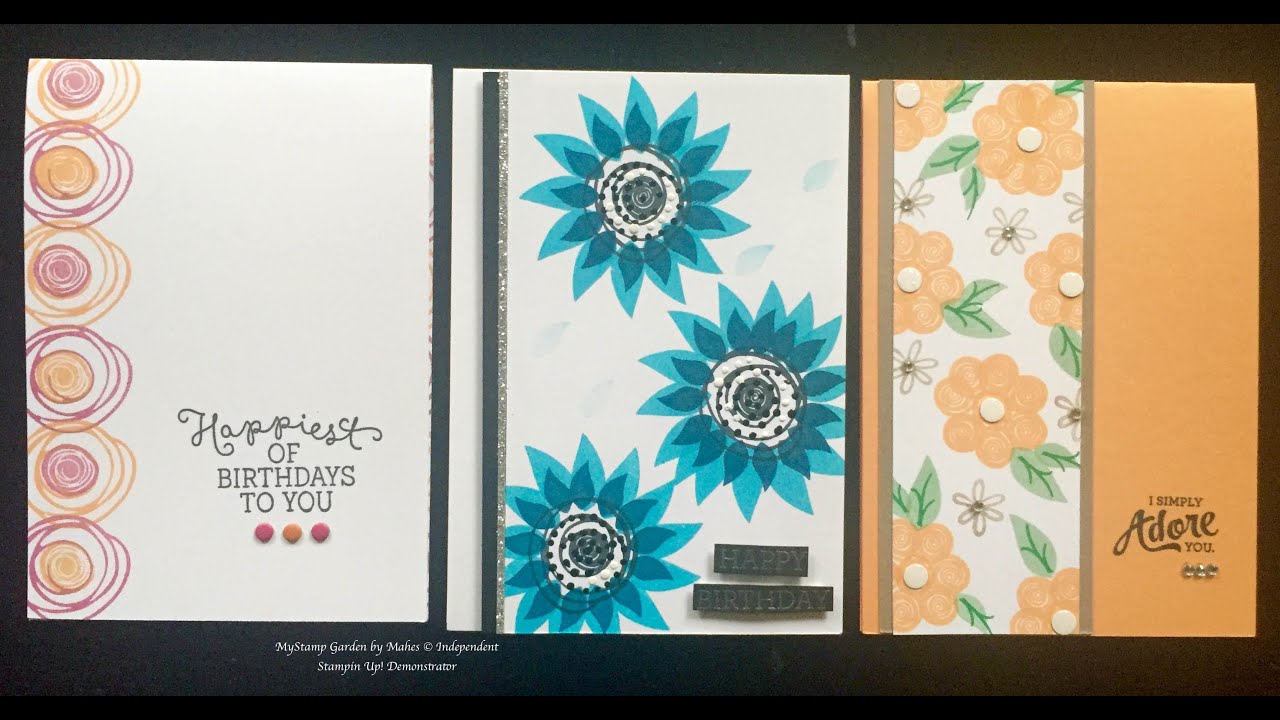 3 Cards using One stamp Set / Swirly Bird -Stampin'Up - YouTube