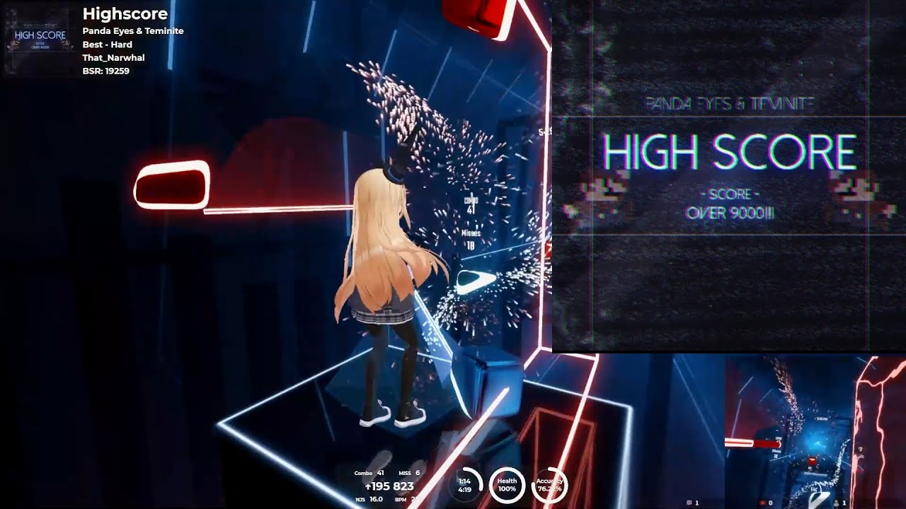 [비트세이버] Highscore / Panda Eyes & Teminite [Hard] - YouTube