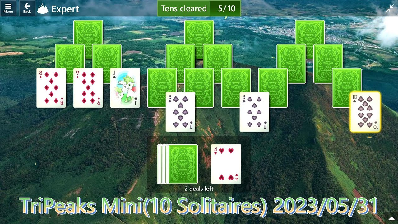 【Microsoft Solitaire Collection】TriPeaks Mini(10 Solitaires , Goal ...