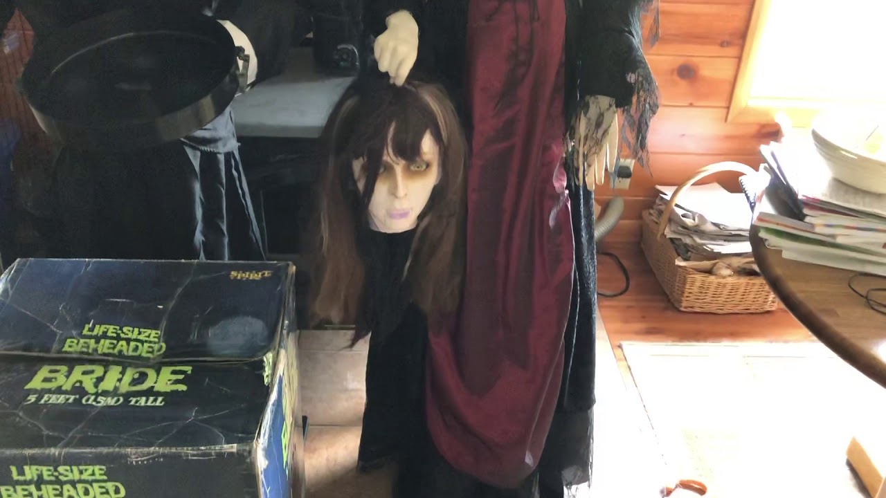 Gemmy Gothic Beheaded Bride 5ft Halloween Prop - YouTube