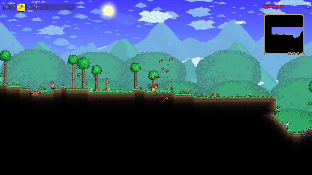 How to chop trees when lazy - Terraria - YouTube