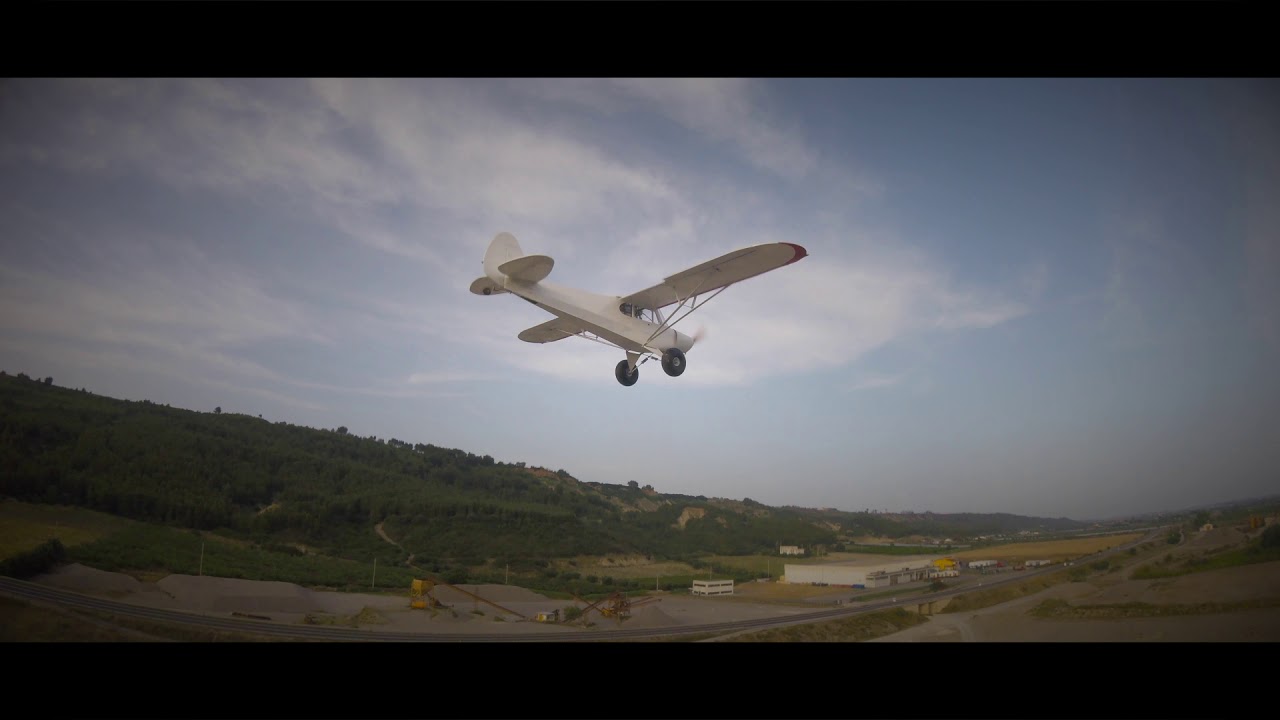 Sunset Race drone And piper super cub Fly together - YouTube