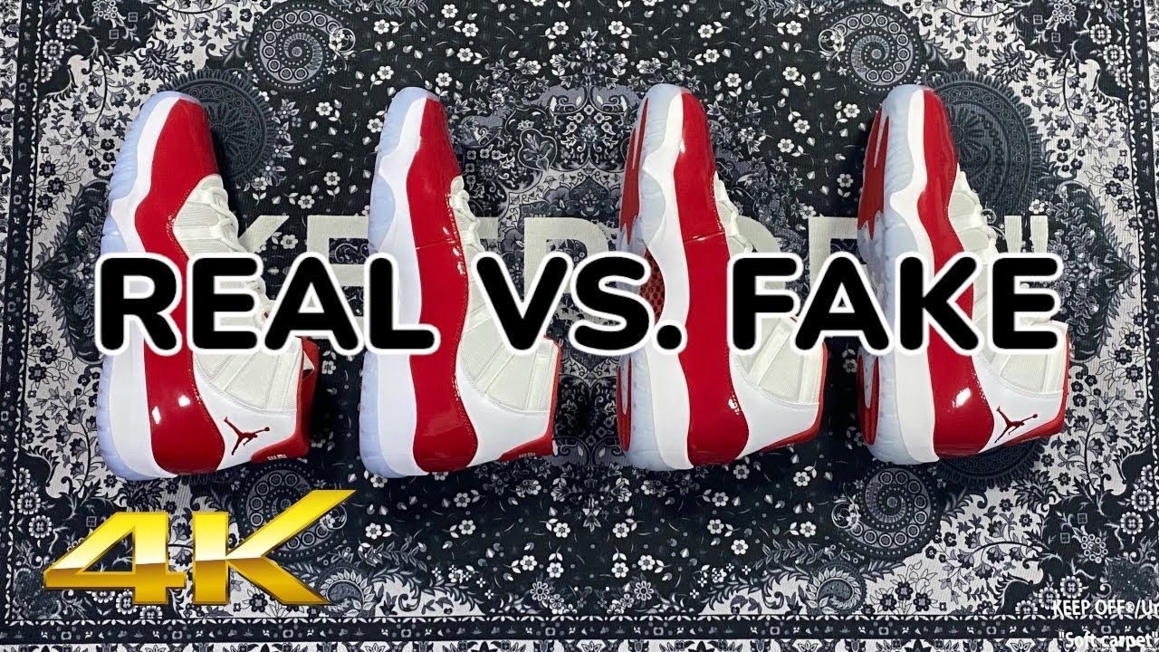 FAKE VS REAL Jordan 11 “Cherry” #nike #jordan #sneakers - YouTube
