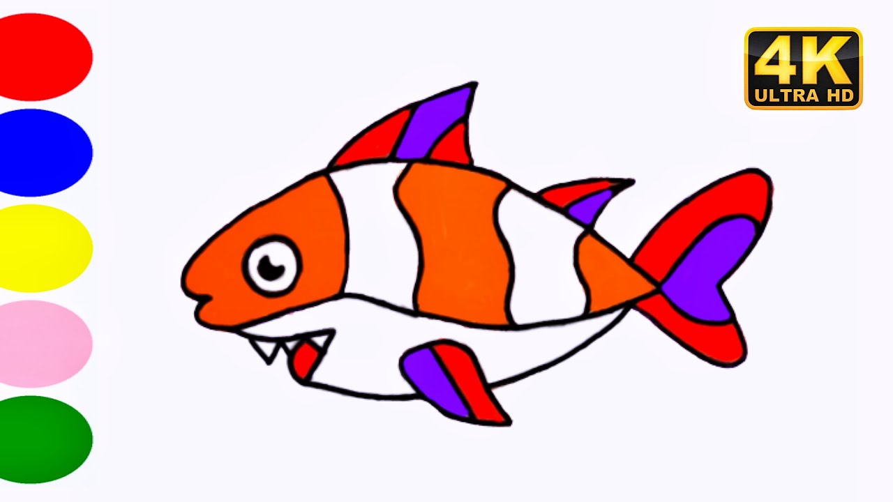 How To Draw A Fish Step By Step Instructions || ABCD rhymes song for ...