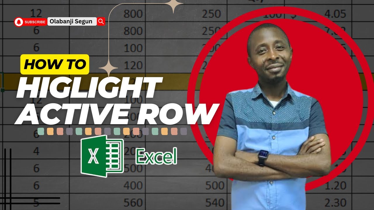 How To Highligt Active Rowexceltutorial Exceltips Youtube