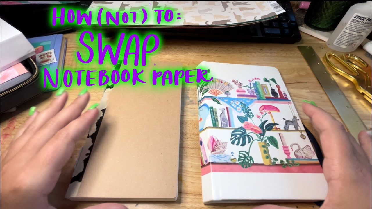 Swapping notebook paper and cover to make your dream notebook ...