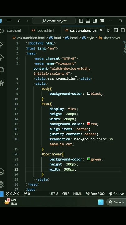 Css Transition Using Html And Csshtml Html Css Program How Coding Video Transition
