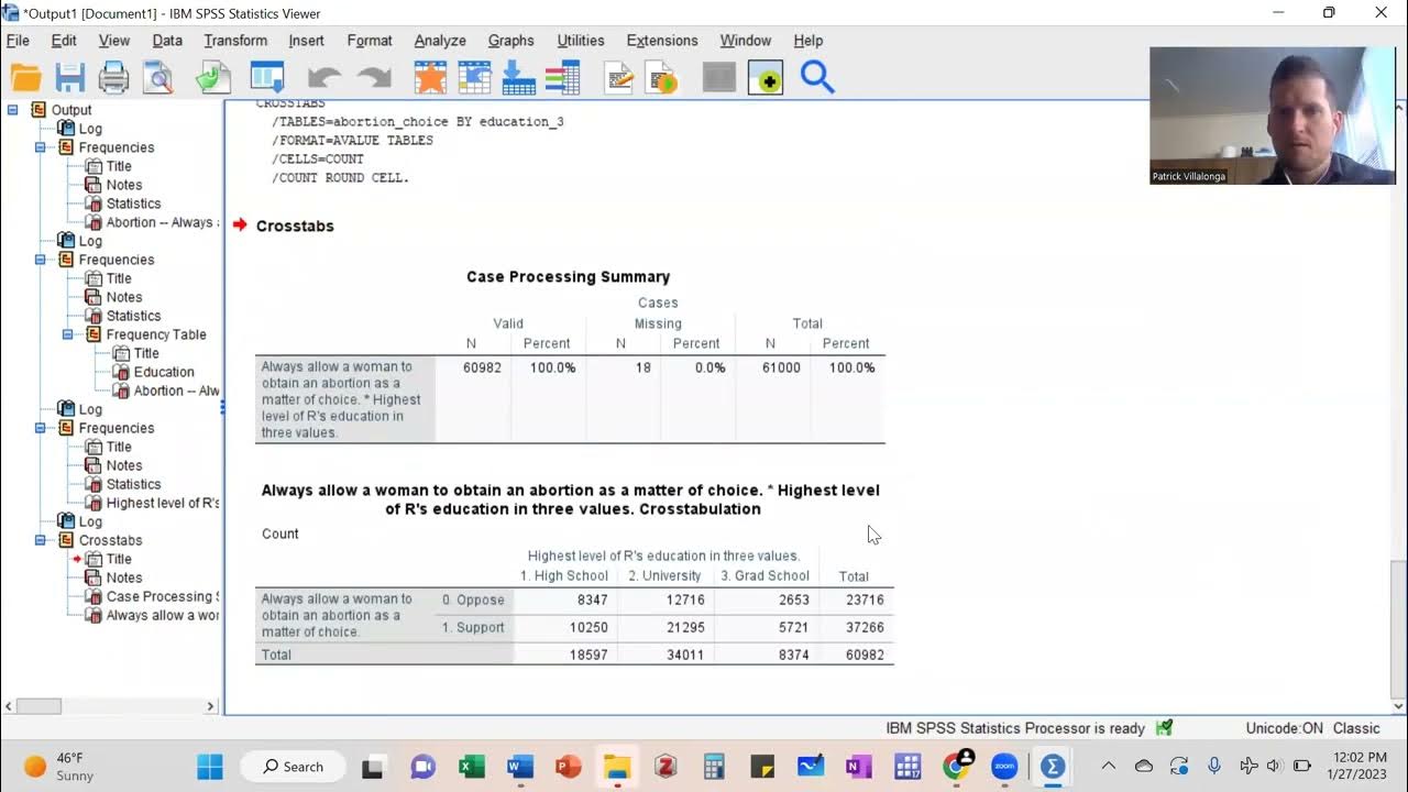Cross Tabulations in SPSS - YouTube