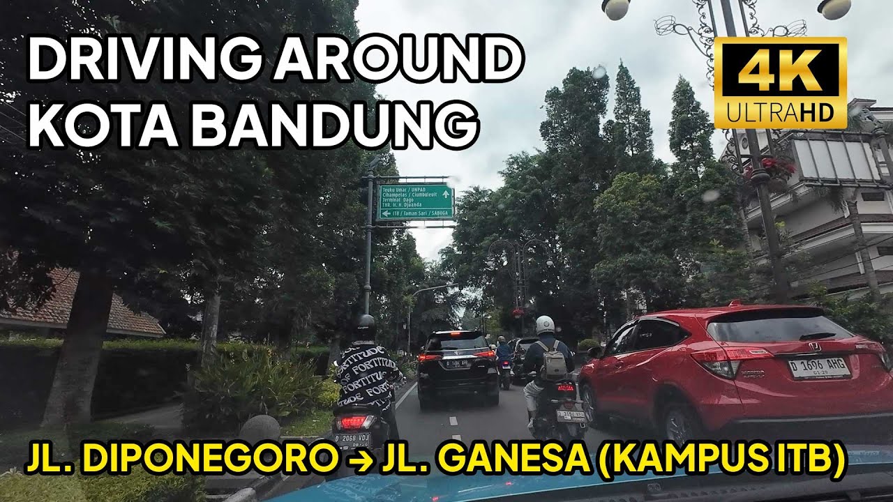 Driving Around Kota Bandung Siang Hari - Jl. Diponegoro → Jl. Ganesa ...