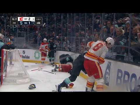 Kraken Vs Flames 55 Penalty Minutes Handed Out In 3 Minutes, 3 Game Misconducts