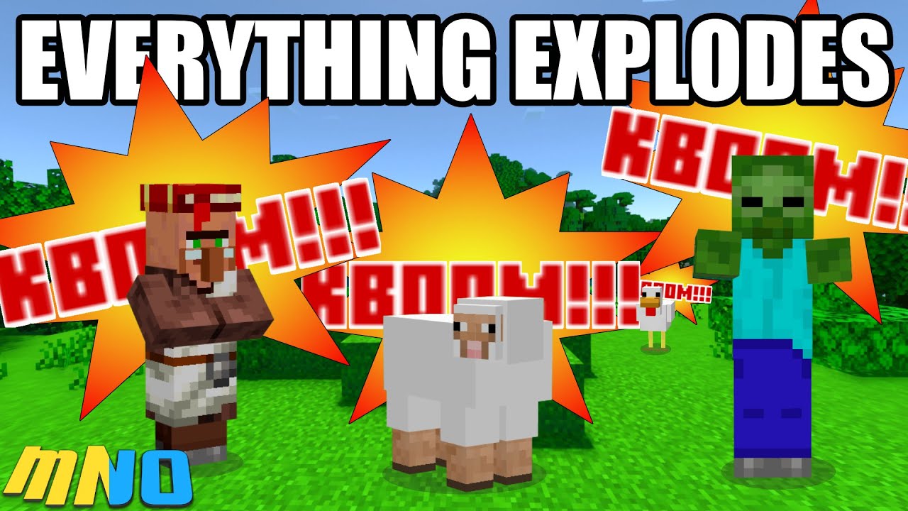 Minecraft, but Everything Explodes - Except Creepers - YouTube