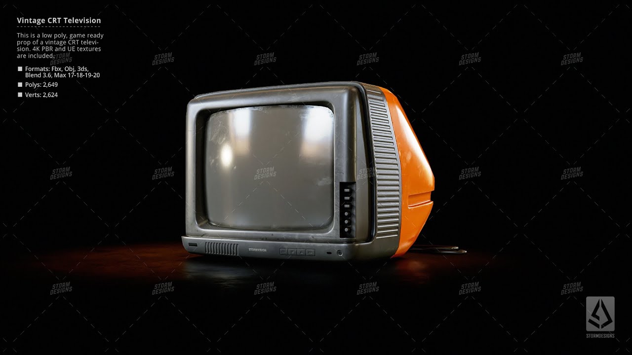 Vintage CRT Television 3d Low Poly Prop - UE5, PBR, 4K - YouTube