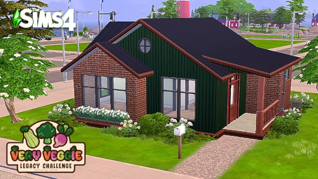 🥦 Very Veggie Legacy Challenge Gen 1 Starter Home 🥦 | The Sims 4 Speed ...