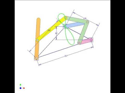 Six bar linkage for oscillation 1 - YouTube