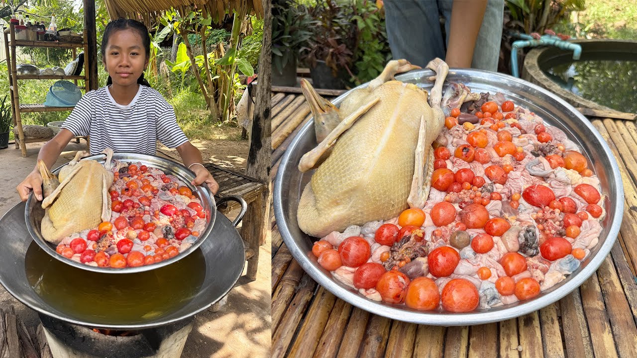 Cook and Eat: Yummy duck and duck ovary cooking | Cooking with Sreypich ...