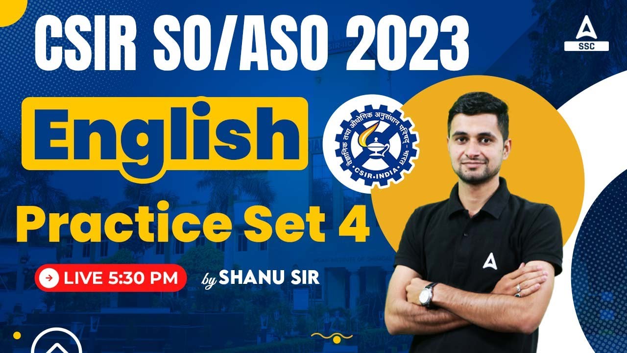CSIR SO ASO 2023 | English Classes by Shanu Rawat | Practice Set 4 ...