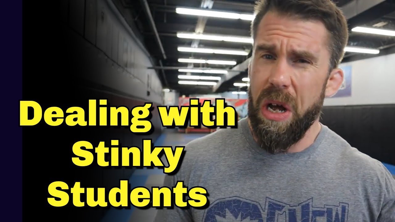 BJJ Coach Struggling with Stinky Student in Class - YouTube