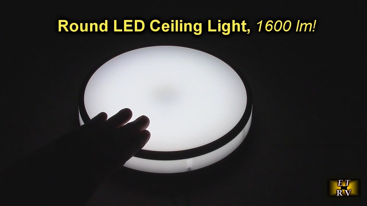 Round LED Ceiling Light, 1600lm 6000K Daylight, CRI 90+ REVIEW - YouTube