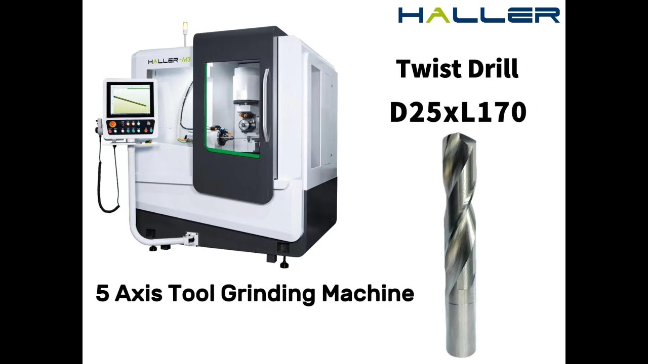 Twist drill | HALLER-M3，5 Axis Tool Grinding Machine - YouTube