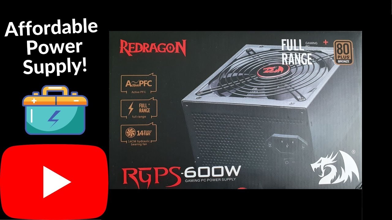 Redragon RGPS 600W Power supply unboxing - YouTube