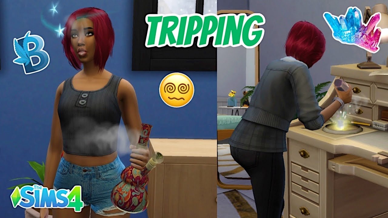 Tripping while making Crystals | Basemental Drugs Mod Sims 4 - YouTube