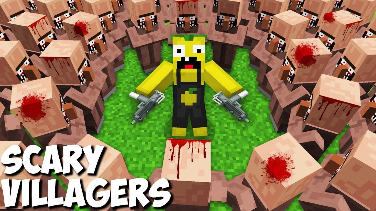 Secret ARMY of SCARY CRAZY VILLAGERS ATTACKED ME in Minecraft ! 1000 ...