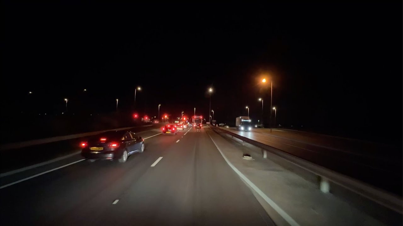 Driving at Night in the UK Motorway M1 M25 M4 A329M @midnightmotorway ...