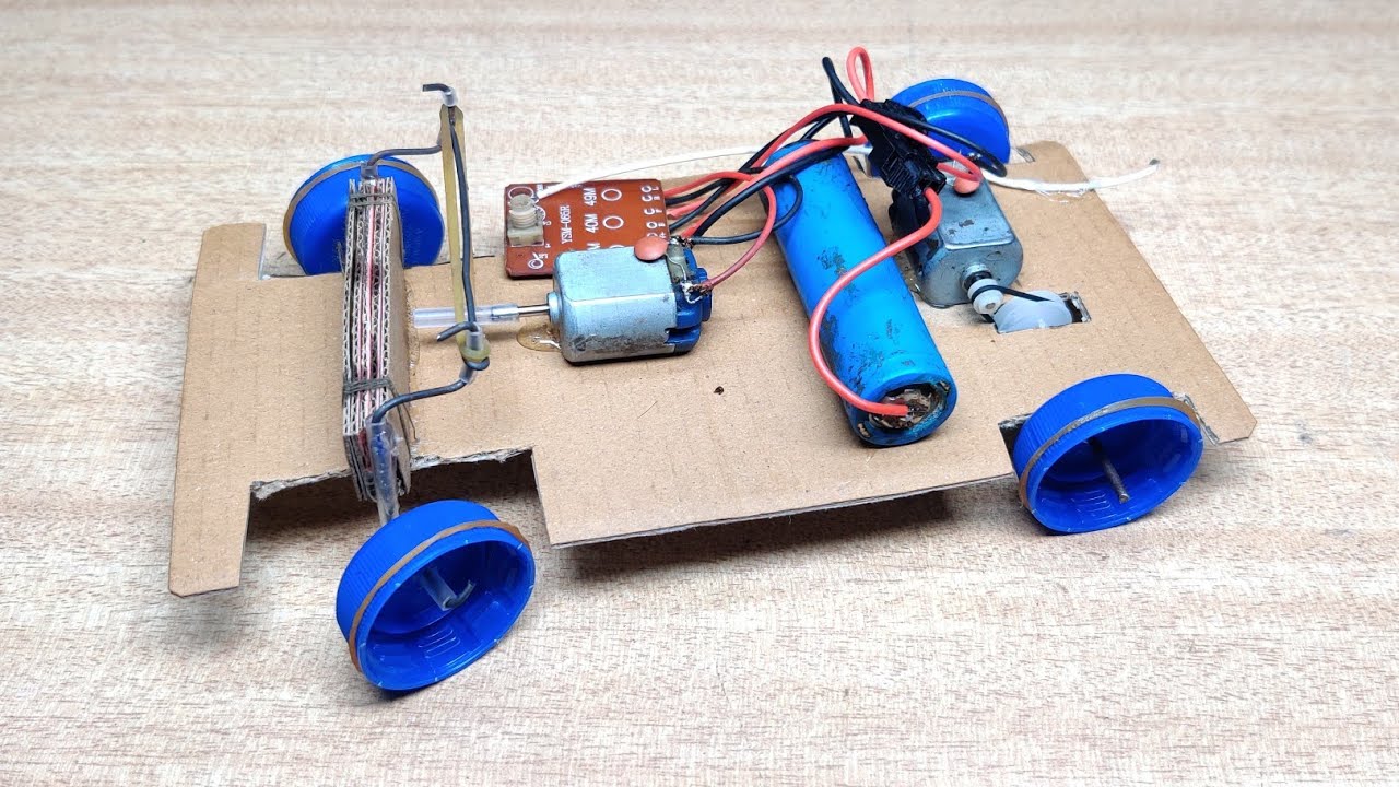 How to make Remote Control Car with DC Motor at Home - YouTube