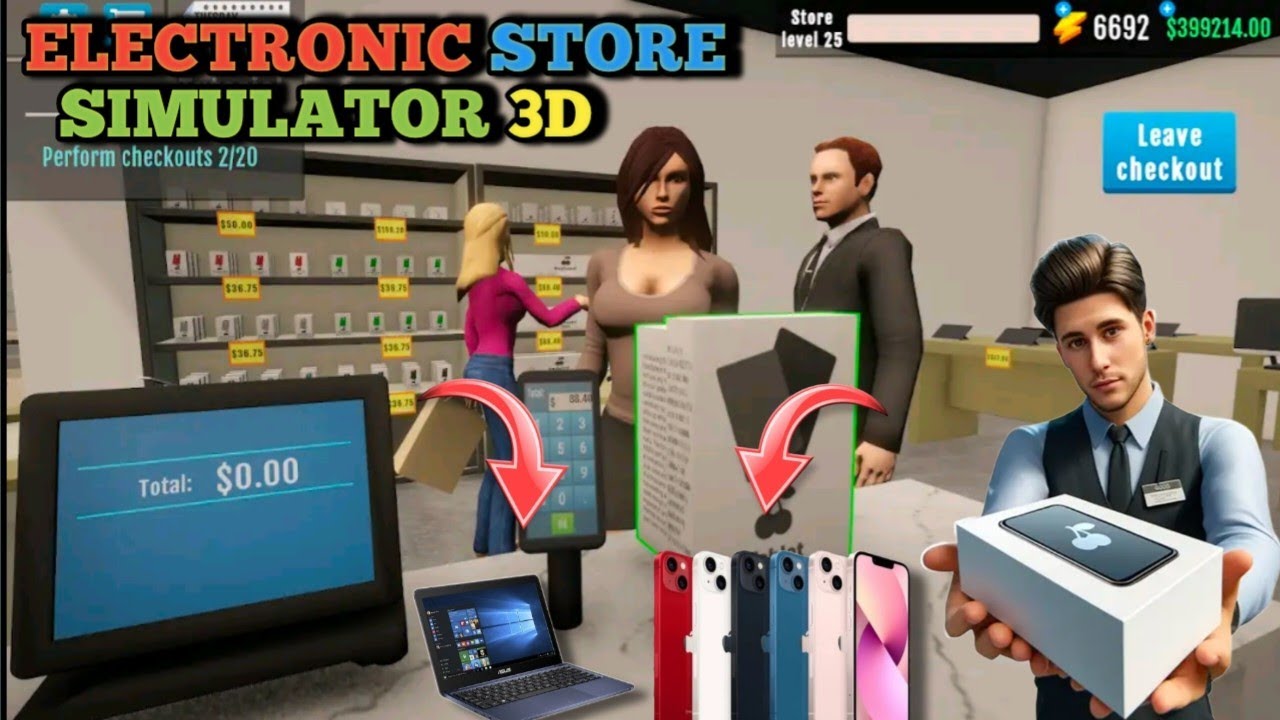 ELECTRONIC 🪫 STORE SIMULATOR 😛 3D EP-1#viral #gta #viralvideo #gaming # ...