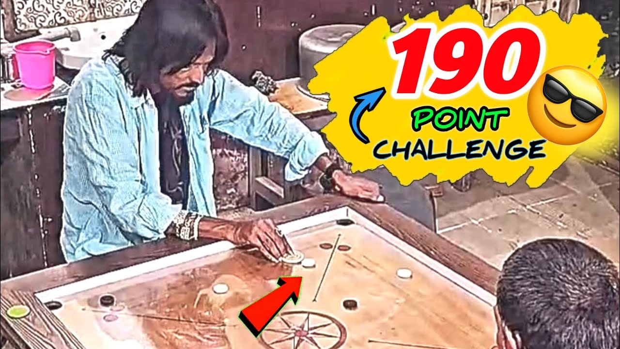 carrom board game|*190 POINT challenge* 😏|How to play carrom board game ...