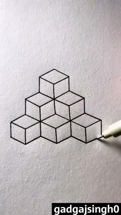 how to draw 3D cube/How 3D box art 🖤 ️ - YouTube