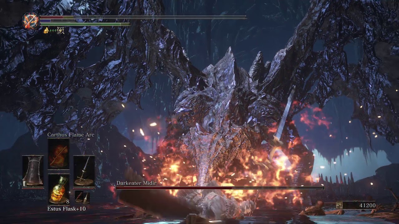 DARK SOULS 3 Midir boss fight "The Dragon Slayer Spear" - YouTube
