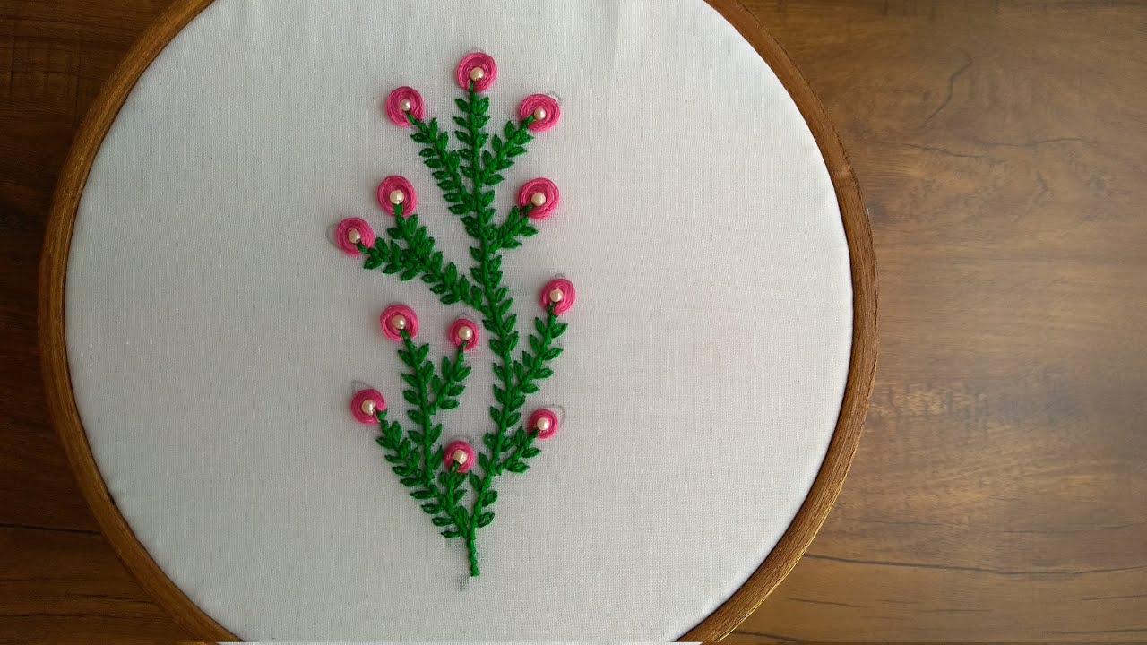 3D Hand Embroidery Plant Design with Flowers - YouTube