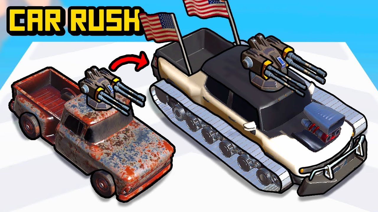 เปลี่ยนรถเศษเหล็กให้เป็นรถถัง!! | Car Rush 2048 [ เกมส์มือถือ ] - YouTube