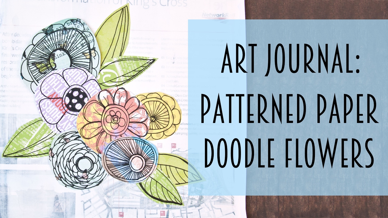 How To Make A Patterned Paper Flower Cluster Art Journal Page - YouTube