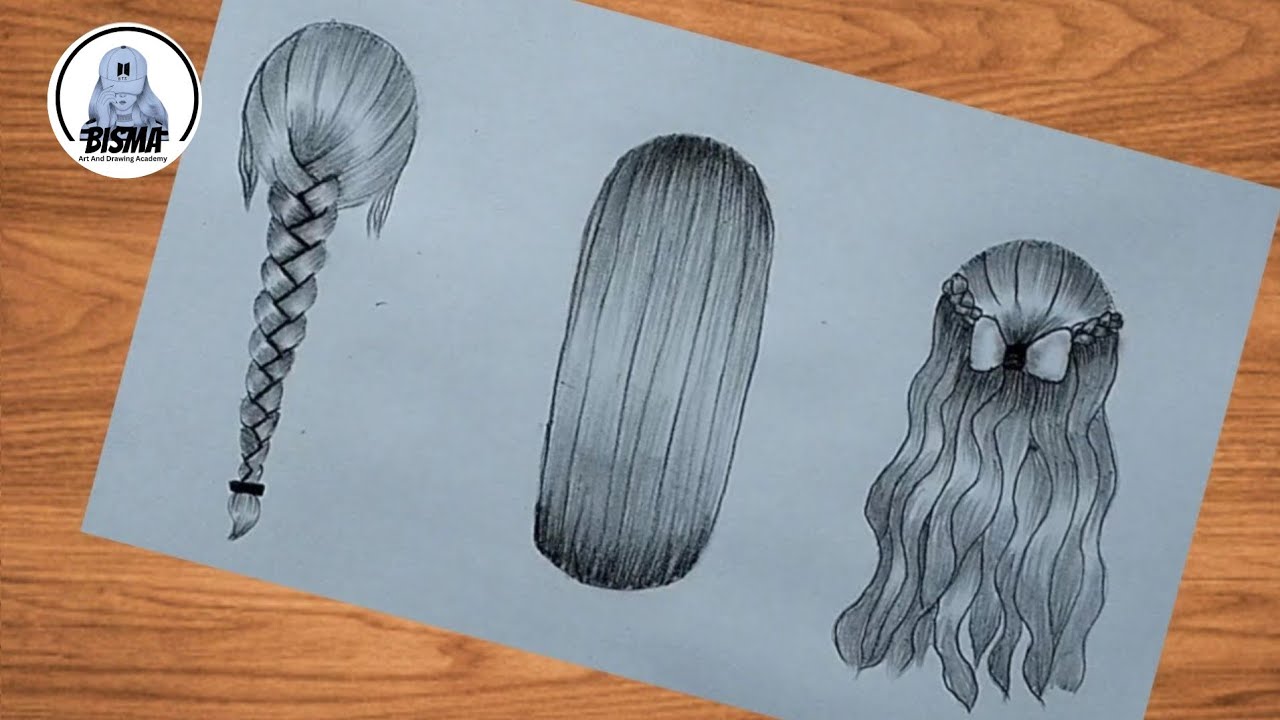 how to draw hair || drawing || easy drawing for beginners - YouTube
