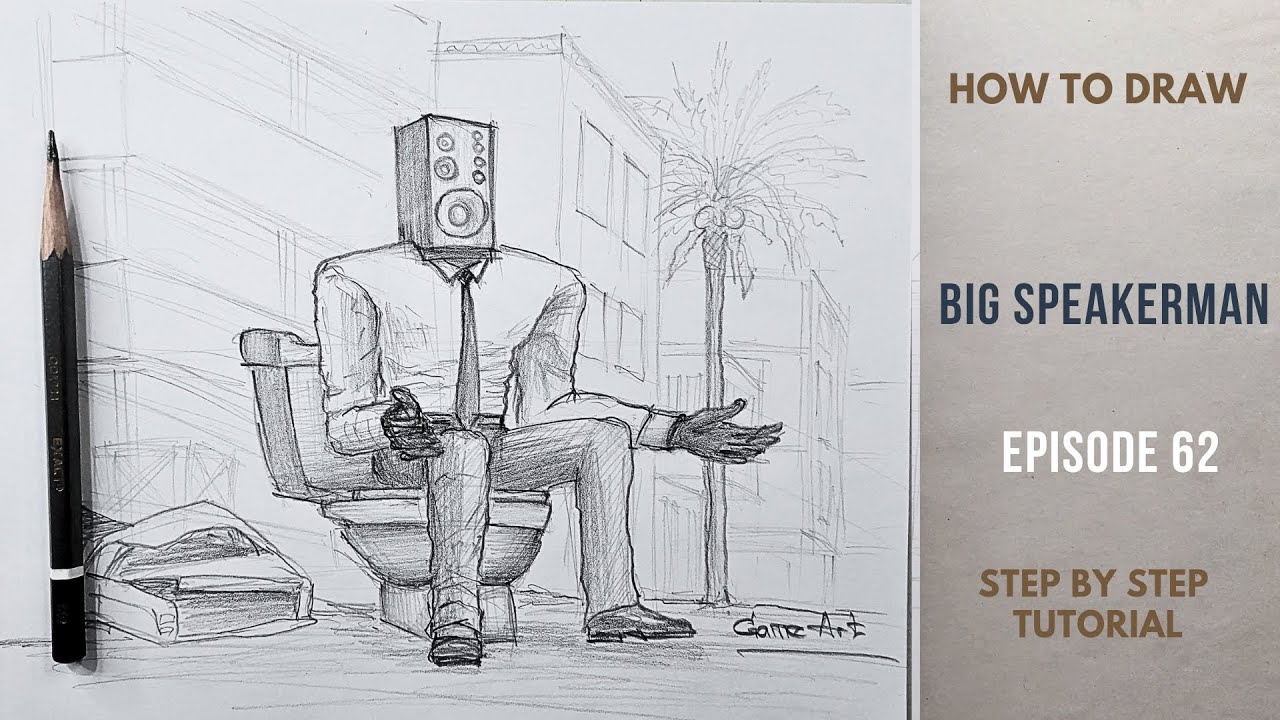 Skibidi Toilet 62 How to draw Big Speakerman on the Toilet - YouTube