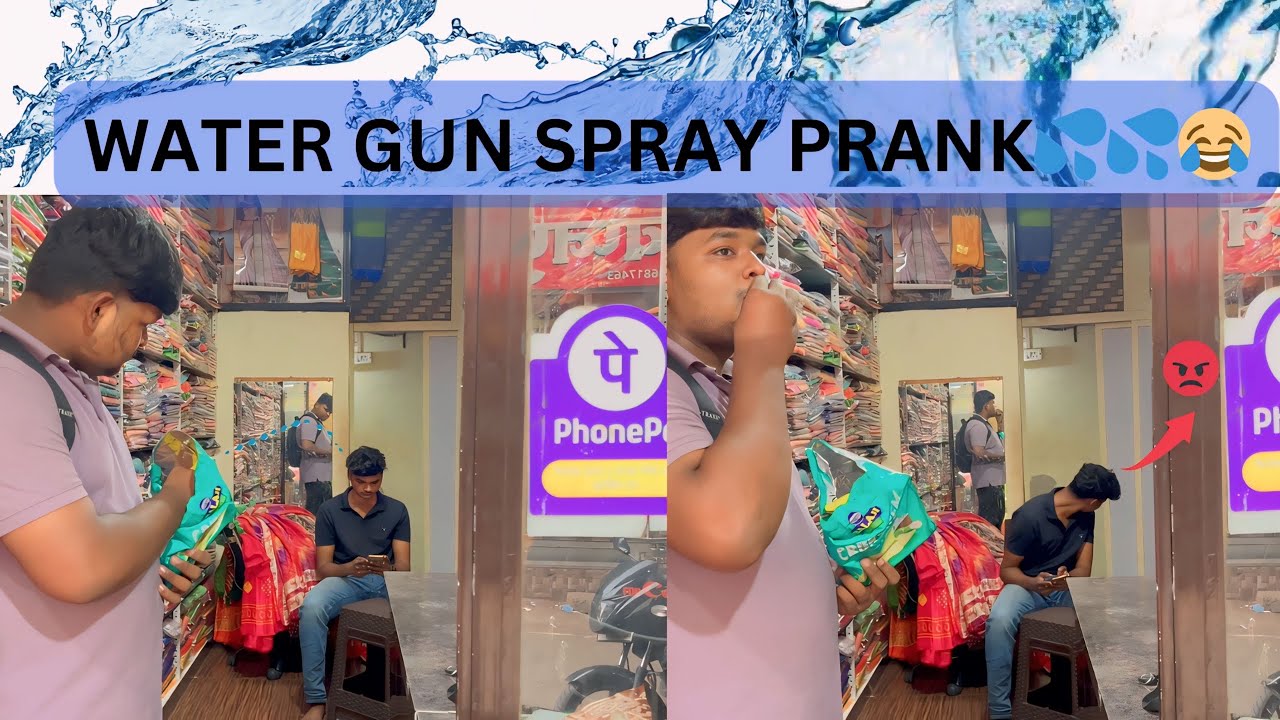 Water spray gun prank 💦😂| on brother| Motas prank - YouTube
