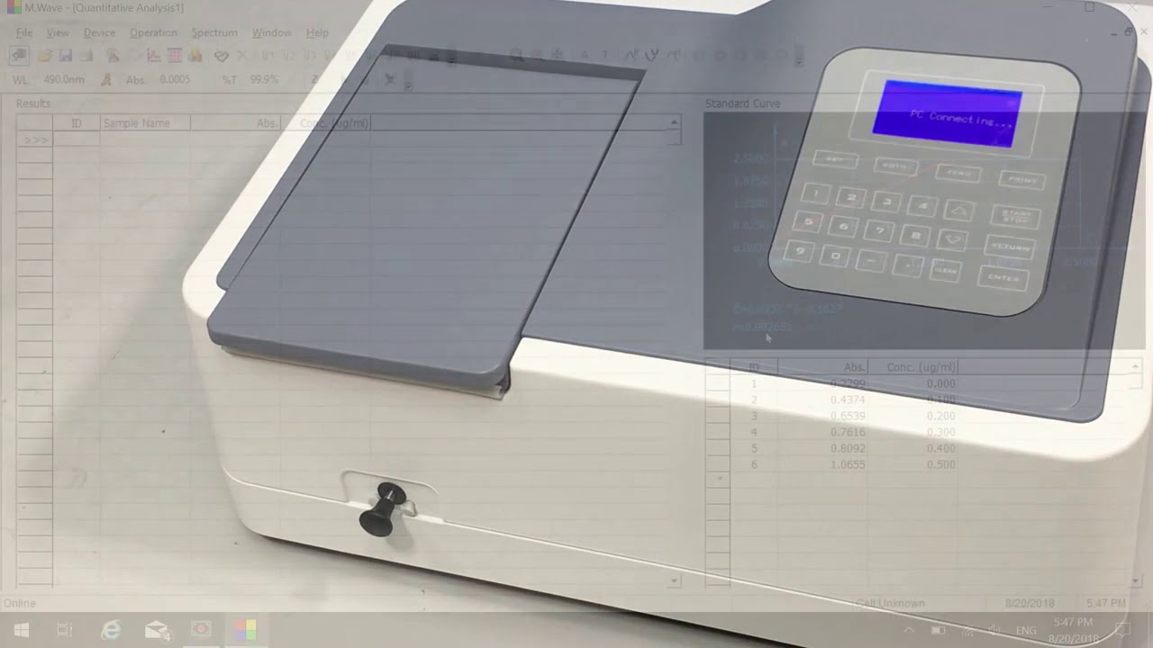 The use of spectrophotometer of DLAB - YouTube