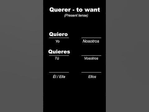 Querer - How to Conjugate Spanish Verbs (Present Tense) - YouTube