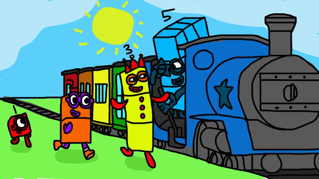 Numberblocks ran after the train - Numberblocks fanmade coloring story ...