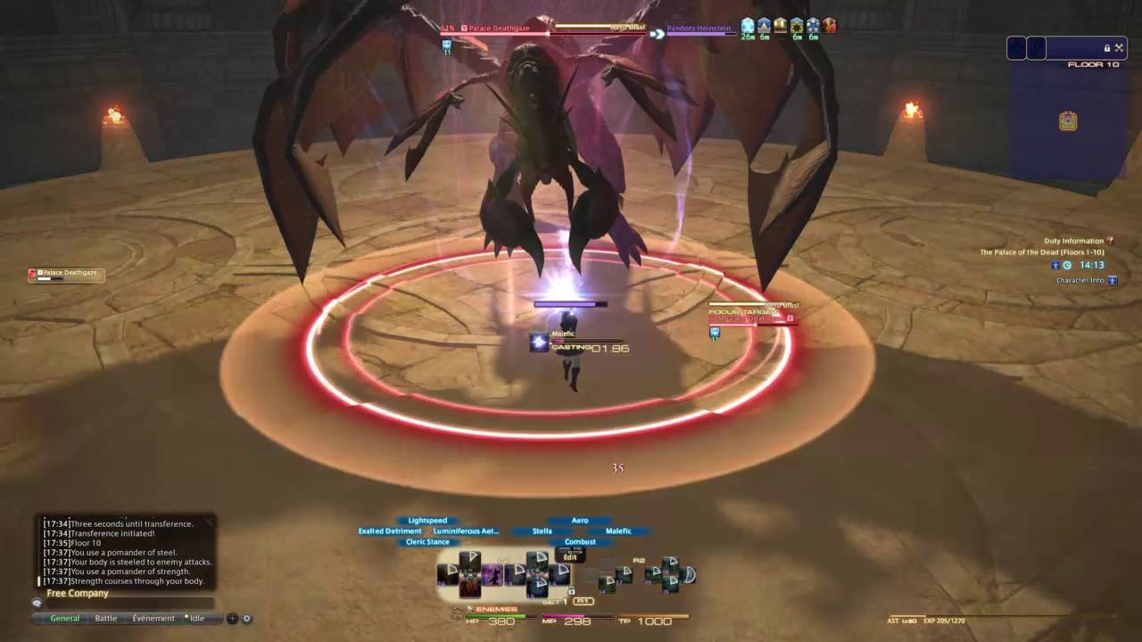 FFXIV Palace of the Dead Solo - Floor 10 "Deathgaze" Boss. - YouTube