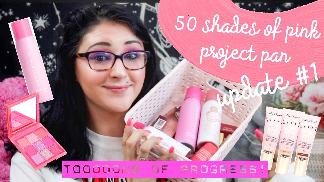 50 SHADES OF PINK PROJECT PAN Update #1 | Using up 50 Cruelty Free Pink ...